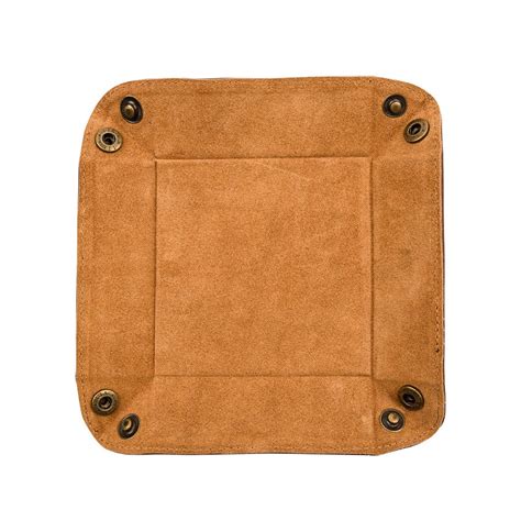 Small Brown Leather Valet Tray Personalised Leather Coin And Key Dish