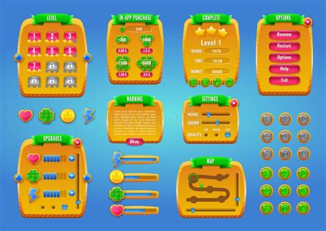 Mobile Game Gui Buttons Stock Illustrations 2220 Mobile Game Gui Buttons Stock Illustrations