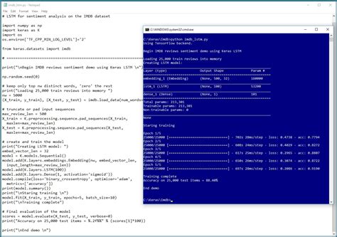 Keraslstmimdbsentiment James D Mccaffrey