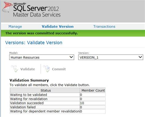 How To Version A Sql Server Master Data Services Model Data Services