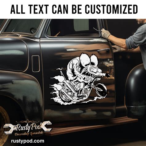 Rat Fink Black And White Sticker 11591 Rustypod Store
