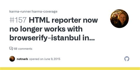 html reporter now no longer works with browserify istanbul in v4 0