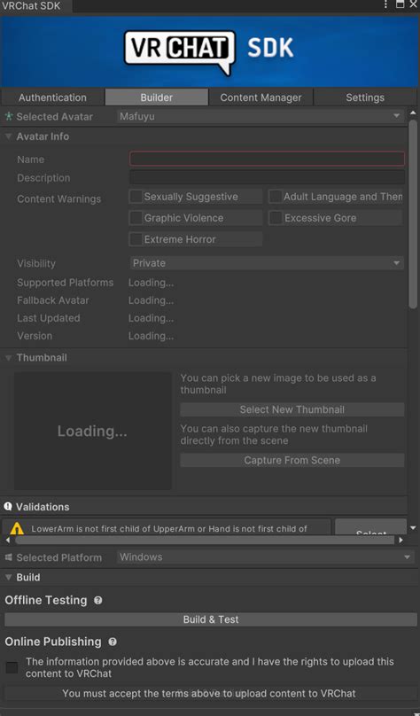 I Can T Upload The Avatar In Unity Help VRChat Ask Forum