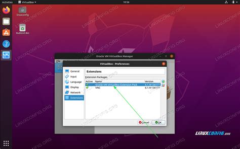 Instalación del paquete de extensión Virtualbox en Ubuntu fossa focal Linux Ilinuxgeek