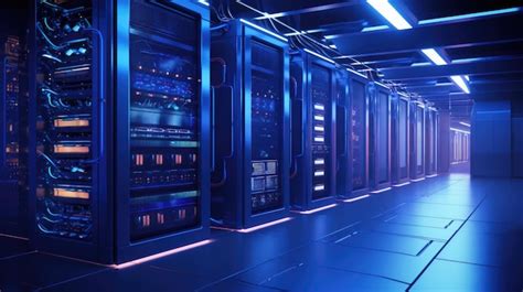 Premium Photo A Row Of Servers In A Server Room Perfect For Technology And Data Center Concepts