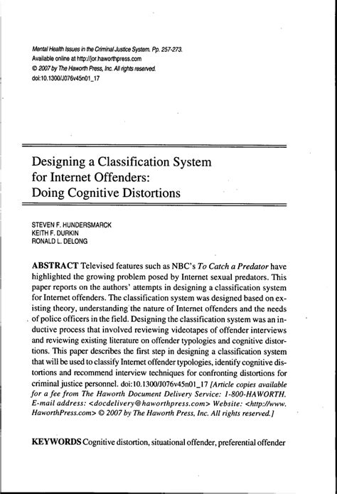 Pdf Designing A Classification System For Internet Offenders Pdf Designing A Classification System For Internet Offenders