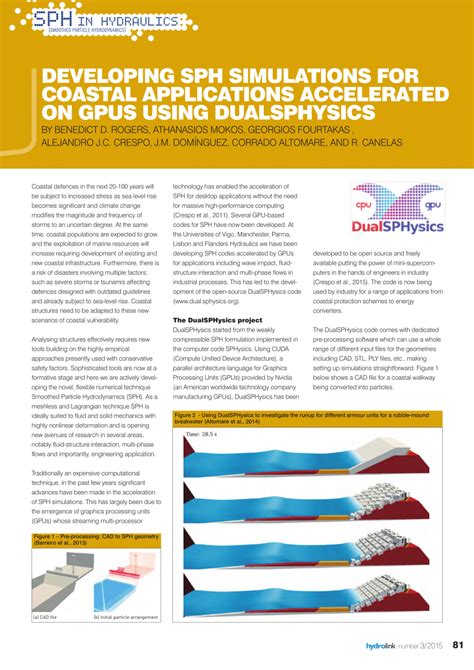 Pdf Developing Sph Simulations For Coastal Applications Accelerated