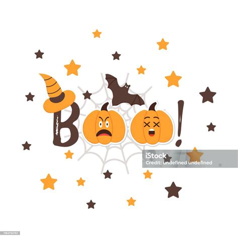 호박 화가 이모티콘 박쥐와 마녀 모자와 할로윈 Boo 메시지 별과 밤 하늘에 친절한 이모티콘 얼굴 메신저오렌지 스쿼시 미소