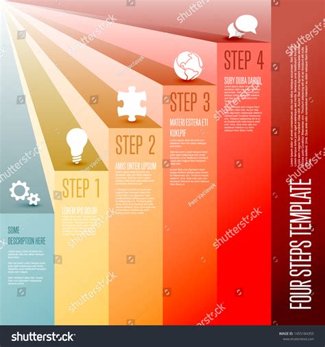 Vecotr Infographic Steps Diagram Template Workflow Stock Vector Royalty Free 1455184355