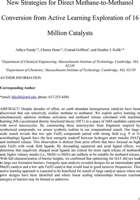 New Strategies For Direct Methane To Methanol Conversion From Active Learning Exploration Of 16