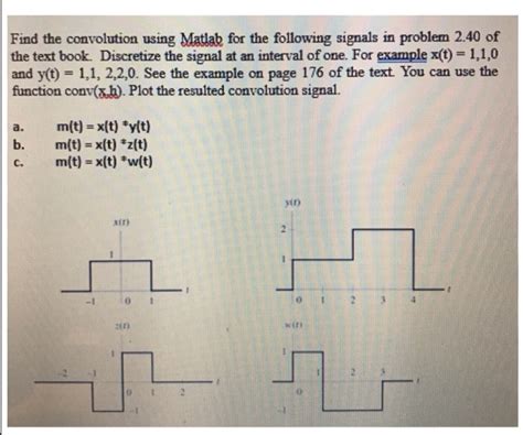 Solved Find The Convolution Using Matlab For The Following