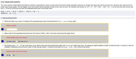 Solved 142 Issues With Numerics The Fzero Function