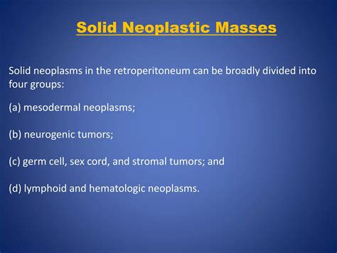 Retroperitoneal Masses Radiology Pptx