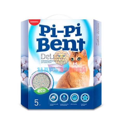 Pi Pi Bent Пи Пи Бент Deluxe Clean Cotton Комкующийся наполнитель 5 кг Зоомагазин «Царь