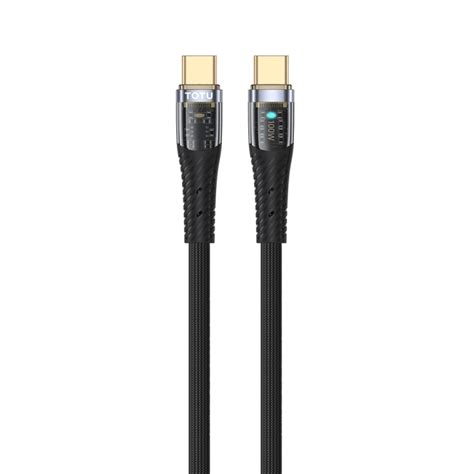 TOTU CB CC W USB C Type C To USB C Type C Transparent Braided Data