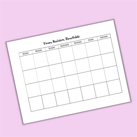 Free Digital Revision Timetable Gcseobjectives