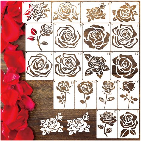 Stencil Rose Flower