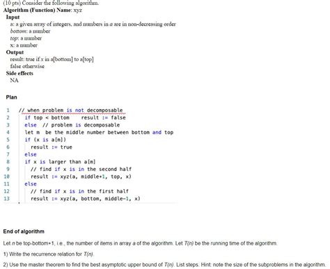 Solved Pts Consider The Following Algorithm Algorithm Chegg