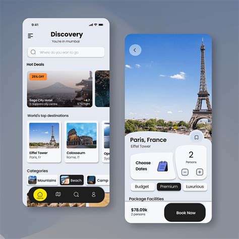 Travel Vibes Seamless Ui Design For Explorations Behance