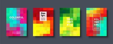 사각형과 다각형 추상적 배경 다채로운 그라데이션 디자인 낮은 폴리 기하학적 사각형 모양 현대 배너 벡터 일러스트레이션 3차원