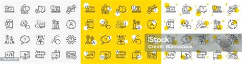 Ux Line Icons Set Of Ab Testing Journey Path Map And Question Mark Linear Icons Vector Stock