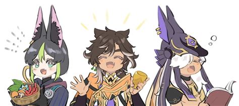 Tighnari Cyno And Sethos Genshin Impact Drawn By Tlmcrime Danbooru