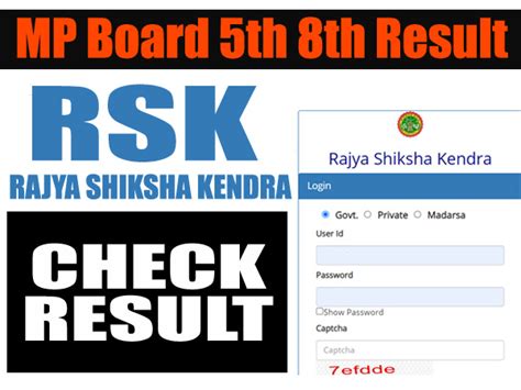 MP Board Result 2023 For Class 5th And 8th