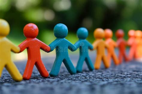 Diverse Teamwork Concept With Colorful Figures Holding Hands Stock Illustration Illustration