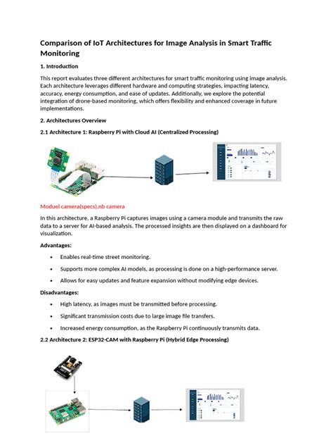 Comparison Of Iot Architectures For Image Analysis In Smart Traffic