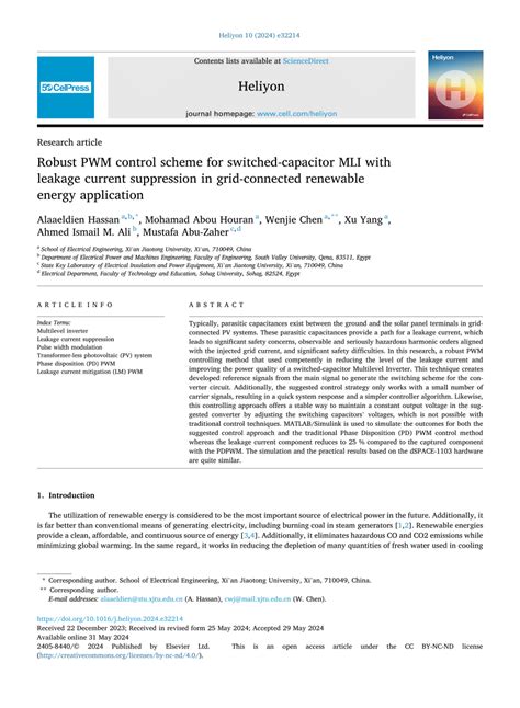 Pdf Robust Pwm Control Scheme For Switched Capacitor Mli With Leakage
