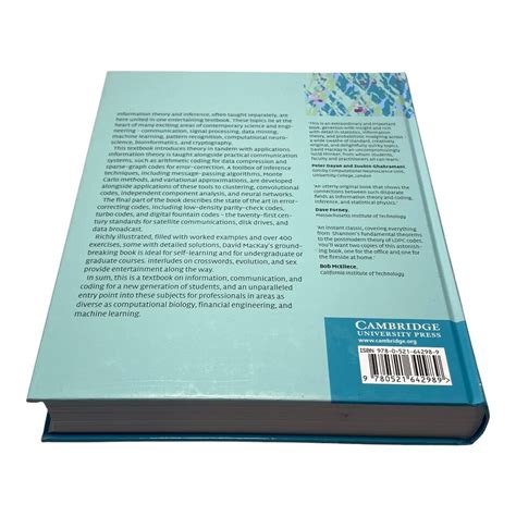 Information Theory Inference And Learning Algorithms By David J C Mackay 9780521642989 Ebay