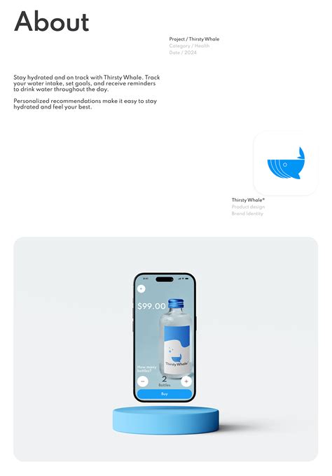 Thirsty Whale UX UI Water Tracker Mobile App Behance