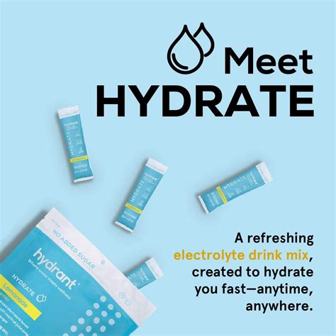 Hydrant Hydrate Electrolyte Powder Lemonade 30 Count Packets No