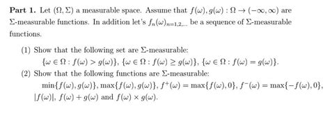 Solved Part 1 Let 12 2 A Measurable Space Assume That