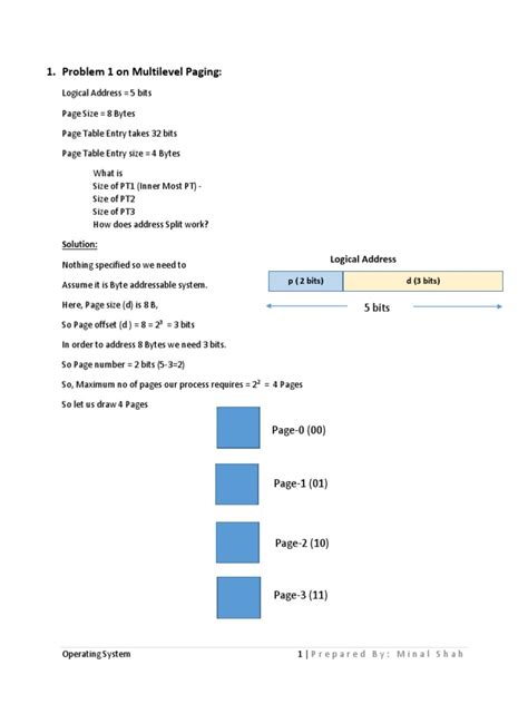 Problems On Multilevel Paging Pdf Pdf Bit Computer Engineering
