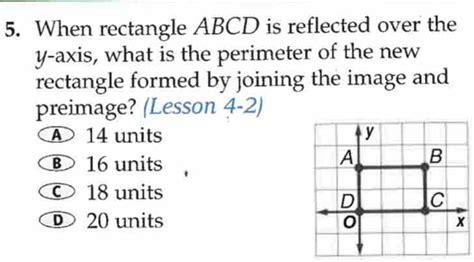 When Rectangle Abcd Is Reflected Over The Y Axis What Is The Perimeter Of The New Rectang Math