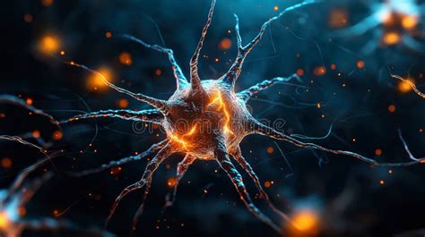 Futuristic Neural Network Abstract Glowing Connections In Dark
