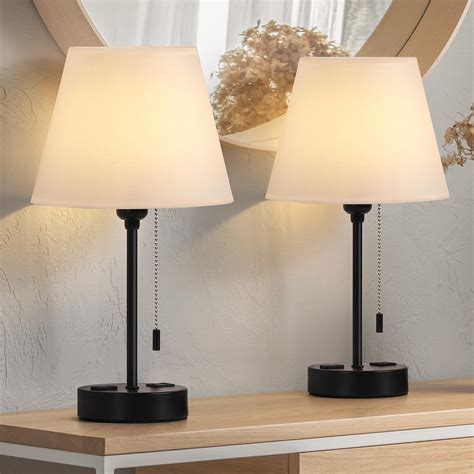 Ybing Table Lamps For Bedrooms Set Of 2 Bedside Lamps With Usb