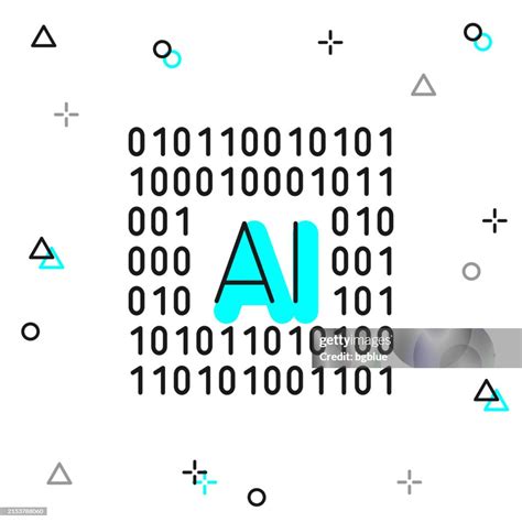 Artificial Intelligence Ai With Binary Code Line Icon On White