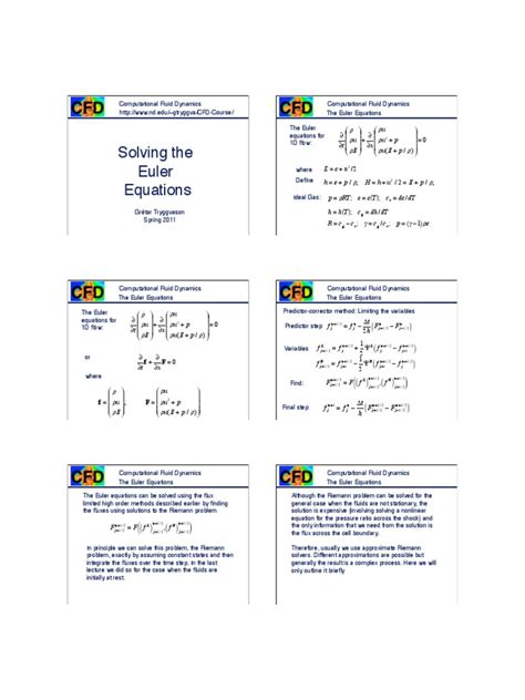 Solving Euler Equations Pdf Computational Fluid Dynamics Fluid