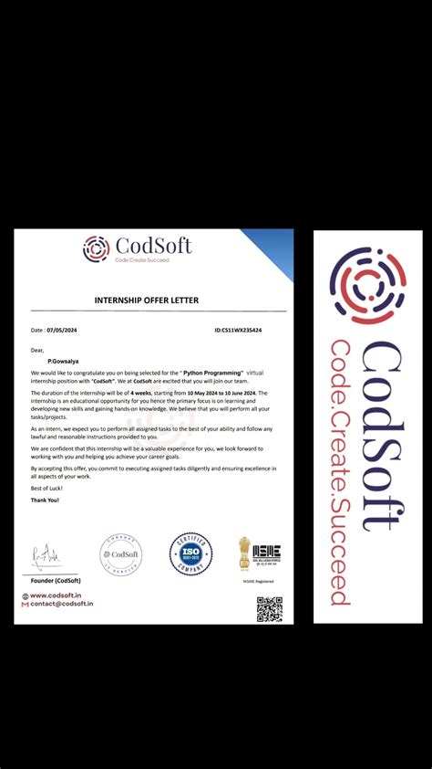 Gowsalya Kumar On Linkedin Internshipexperience Pythonprogramming