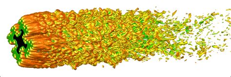 Iso Surfaces Of Vorticity Magnitude Colored By The Streamwise Velocity Download Scientific