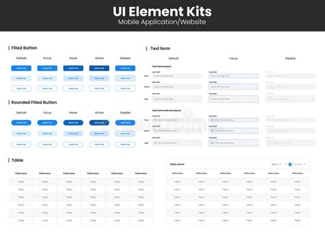 Vector Ui Elements Kit For Website Template And Mobile Application
