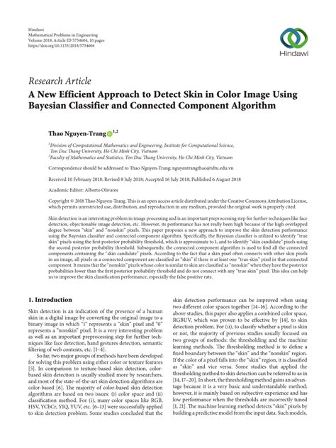 Pdf A New Efficient Approach To Detect Skin In Color Image Using