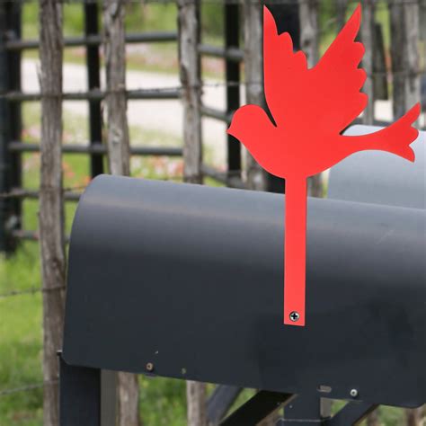 Ounona Mailbox Flag Bird Shape Mailbox Sign Decoration Metal Sign