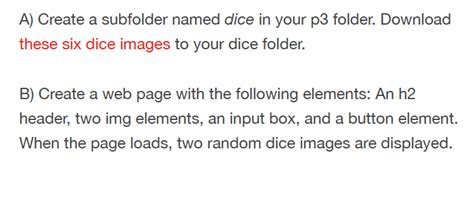 A Create A Subfolder Named Dice In Your P3 Folder