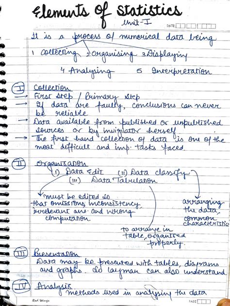 Statistics Unit 1 Notes Pdf