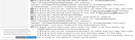 Wsl Startup Requires Reinstall Of Cursor Server Bug Reports Cursor Community Forum