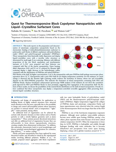 Pdf Quest For Thermoresponsive Block Copolymer Nanoparticles With