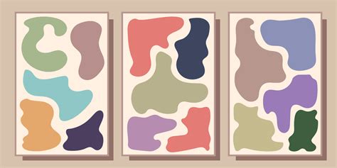 Abstract Blob Background Template Copy Space Set Colorful Hand Drawn